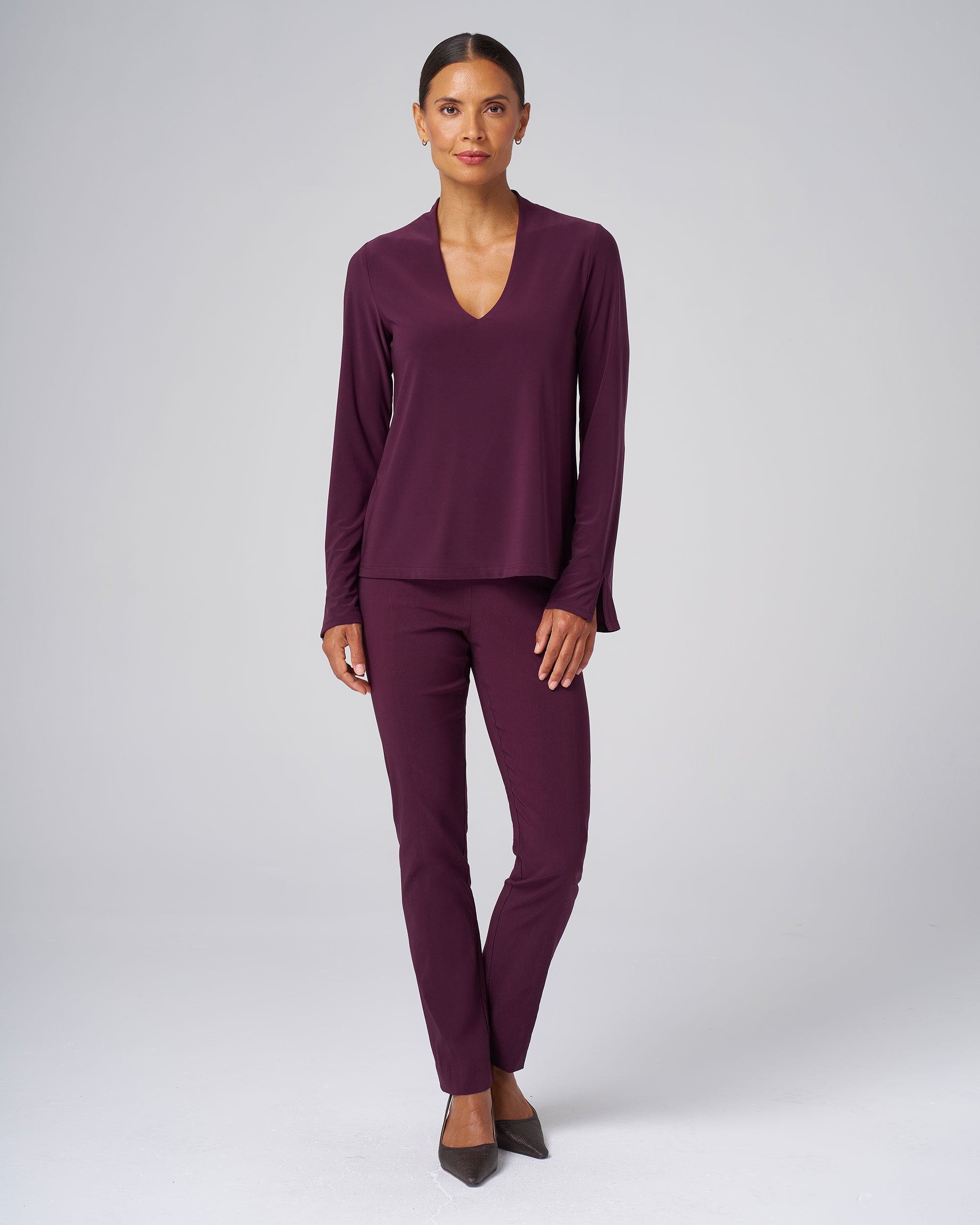 All Season Tapered Pant | Franne Golde Sleek Pull-On Pants Made in LA