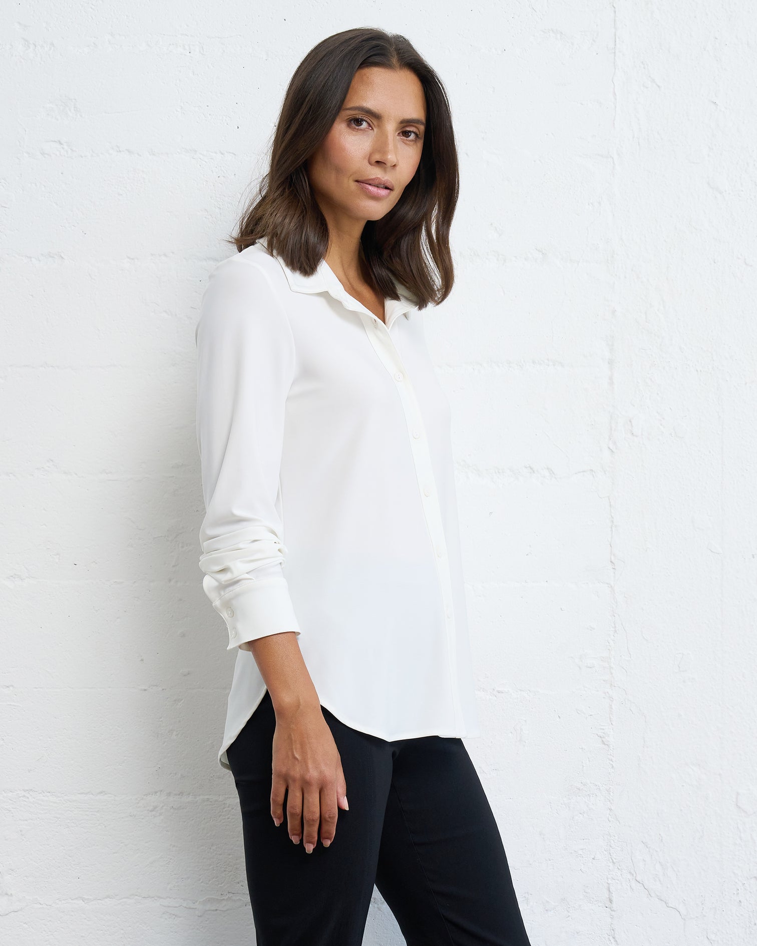 Katherine Stretch Button-Up Shirt – Women's Workwear, Travel-Friendly ...